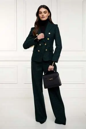 Holland Cooper High Waisted Straight Trouser Houndstooth 's