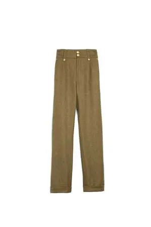 Holland Cooper High Waisted Wide Leg Trouser Herringbone 's