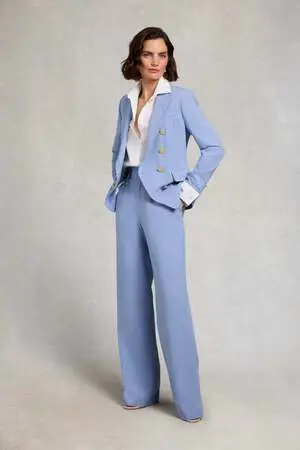 Holland Cooper High Waisted Straight Trouser Ice Linen 's