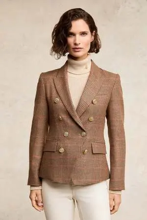 Holland Cooper Knightsbridge Blazer Clarence Check - Merlot