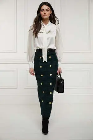 Holland Cooper Knightsbridge Maxi Skirt Houndstooth 's