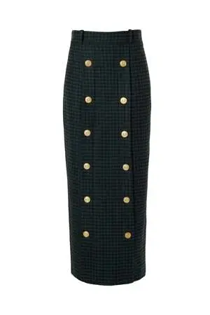 Holland Cooper Knightsbridge Maxi Skirt Houndstooth 's