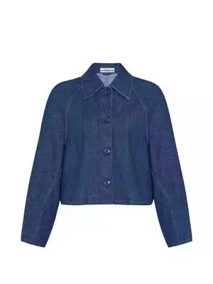 Another Tomorrow Cropped Denim Jacket