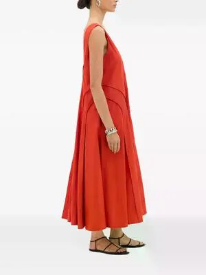 Another Tomorrow Pleated Maxi Dress