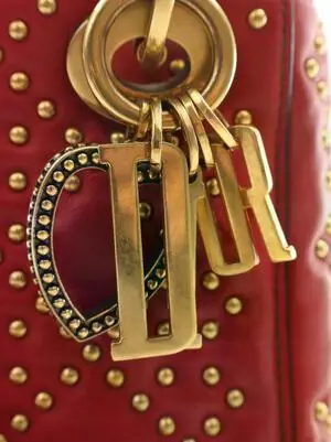 Dior 2017 Mini Lambskin Cannage Studded Supple Lady Satchel