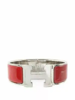 Hermès Clic-clac H Enamel Bangle - Silver
