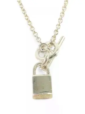 Hermès Padlock Pendant Necklace - Silver