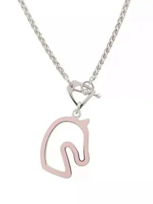 Hermès Tonnerre Horse-head-pendant Necklace - Silver