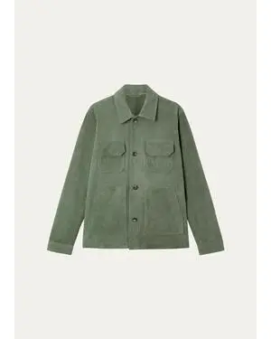 Frescobol Carioca Suede Chore Jacket - Grey
