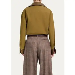 TWP A Case Of You Cotton-leather Blouse
