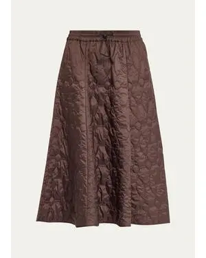 Brunello Cucinelli Quilted Volume A-line Midi Skirt