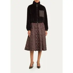 Brunello Cucinelli Quilted Volume A-line Midi Skirt