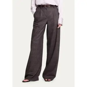 TWP Hudson Checked Pleated Straight-leg Pants