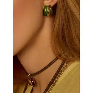 MASON AND BOOKS Runway Stone Stripe Huggie Earrings