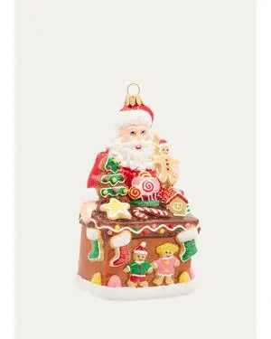 IMPULS Glass Santa Gingerbread Ornat - Red Multi