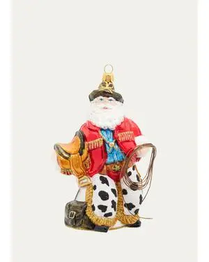 IMPULS Rodeo Santa Glass Ornat - Red Multi