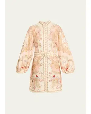 Zimmermann Daylight Long-sleeve Mini Dress - Wallpaper