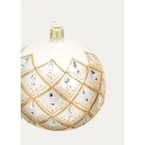 Bergdorf Goodman Glitter Lattice Ball Christmas Ornat