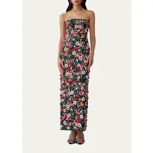 Carolina Herrera Embellished Strapless Ankle Dress