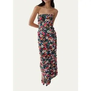 Carolina Herrera Embellished Strapless Ankle Dress