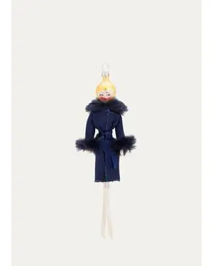 DE CARLINI Faux-fur & Glass Christmas Ornat - Multi