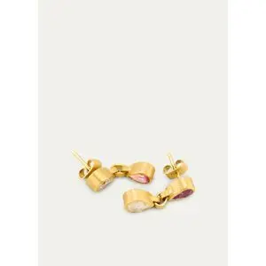 DARIUS 18k Yellow Gold Pink Sapphire & Diamond Drop Earrings, 1.69tcw