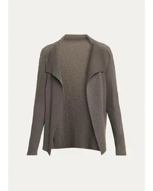 Issey Miyake Misty Pleats Open Cardigan
