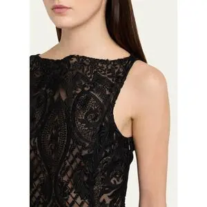 Prabal Gurung High-neck Sleeveless Lace Mermaid Gown