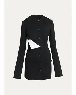FERRAGAMO Diagonal Wool Single-breasted Coat - Nero