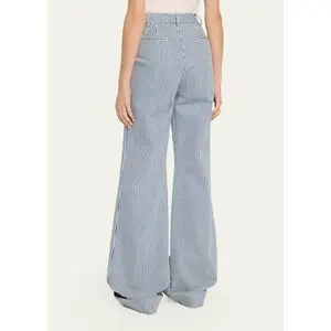 Adam Lippes Deeda Striped Twill Wide-leg Pants