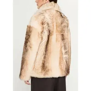 YVES SALOMON Lamb Shearling Double-breasted Short Coat