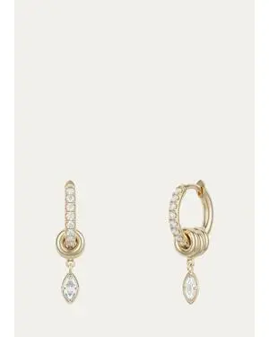 SPINELLI KILCOLLIN Zahra Marquise Diamond 18k Gold Huggie Earrings - Yellow