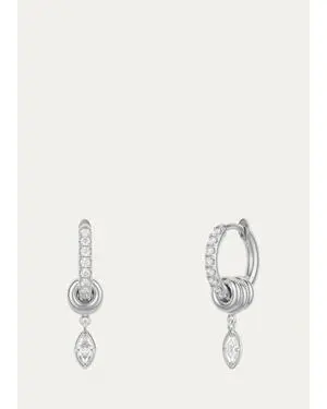 SPINELLI KILCOLLIN Zahra Marquise Diamond Sterling Huggie Earrings