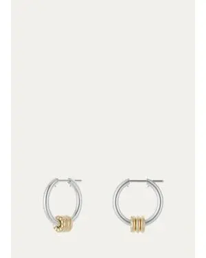 SPINELLI KILCOLLIN Ara Yg Deux Sterling And 18k Gold Diamond Huggie Earrings - Silver