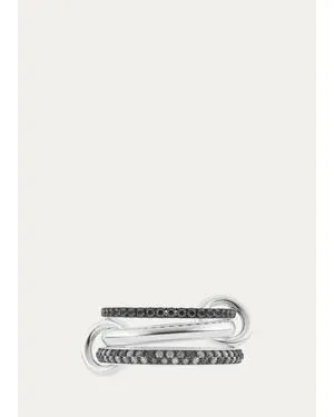 SPINELLI KILCOLLIN Scorpio Sterling Silver Diamond Pave 3-band Ring