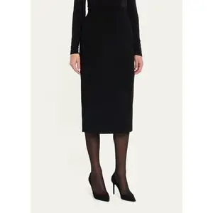 SERGIO HUDSON Tailored Wool Midi Pencil Skirt
