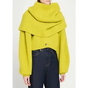 RÙADH The Cadogan Cashmere Rib Crop Crewneck Cardigan