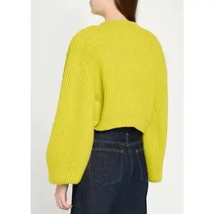 RÙADH The Cadogan Cashmere Rib Crop Crewneck Cardigan