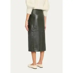 RÙADH The Este Leather Midi Wrap Skirt