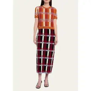 ZANKOV Plaid Short-sleeve Sweater