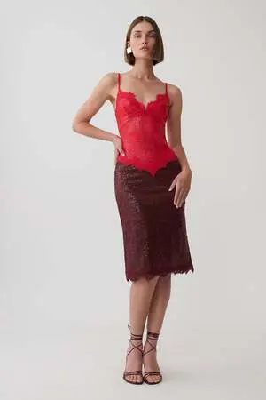 Meshki Jaimee Lace Midi Dress
