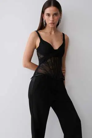 Meshki Nadia Tulle Boned Corset