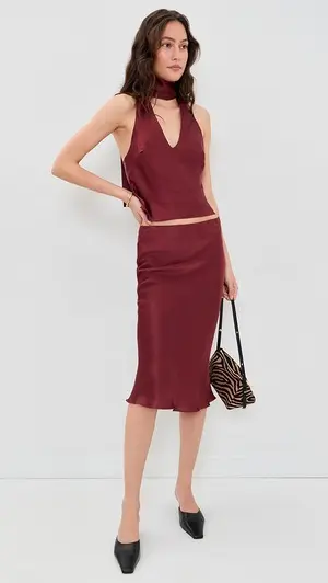 REFORMATION Pomelle Silk Two Piece Set