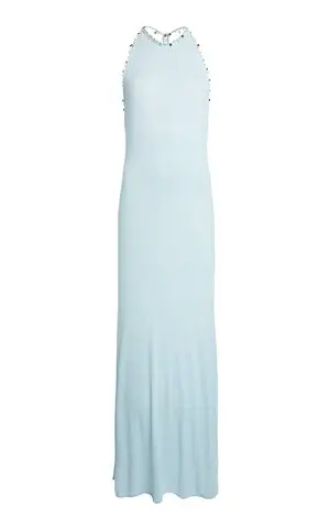 Christopher Esber Beach Quartz Halter Maxi Dress - Light Blue