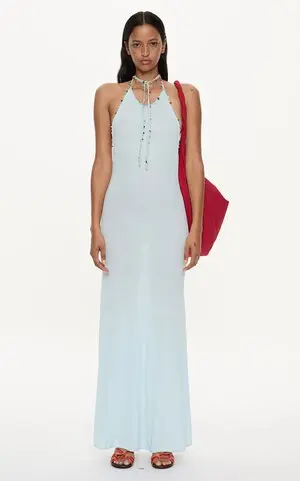 Christopher Esber Beach Quartz Halter Maxi Dress