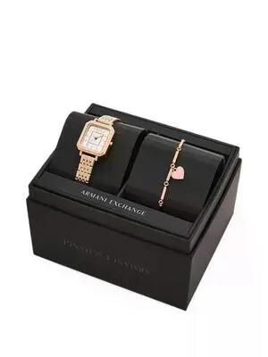 Armani Exchange Square-face 27mm Watch And Bracelet Set