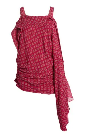 Christopher Esber Framed Floating Silk Top - Fuchsia
