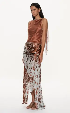 Christopher Esber Burnout Cowl Hip Slip Maxi Skirt