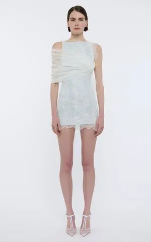 Christopher Esber Calla Lace Veil Silk Mini Dress