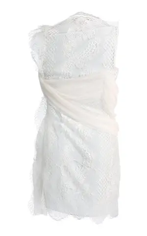 Christopher Esber Calla Lace Veil Silk Mini Dress